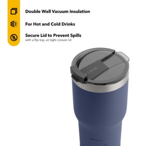 RTIC 20 oz Insulated Tumbler Stainless Steel Coffee Travel Mug with Lid, Spill Proof, Hot Beverage and Cold, Portable Thermal Cup for Car, Camping, Navy