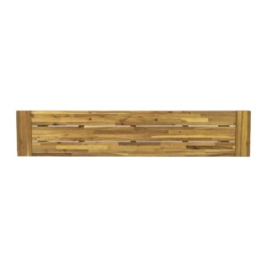 GDFStudio Outdoor Acacia Wood Bench, Finish and Rustic Metal