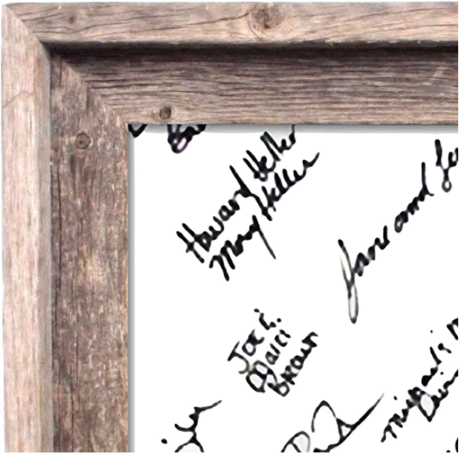 BarnwoodUSA 18x24 Wedding Guest Signature Frame | Displays 8x10 Photo with White Mat for Autographs | Wedding, Graduations, Birthday, Retirement |Commemorate Events with Guest Signatures & Messages