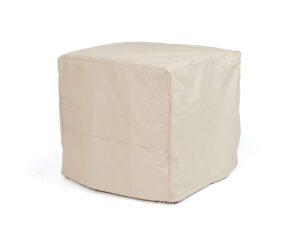 covermates square patio accent table cover - heavy-duty polyester, weather resistant, covered mesh vent, patio table covers, 18w x 18d x 18h, ripstop tan