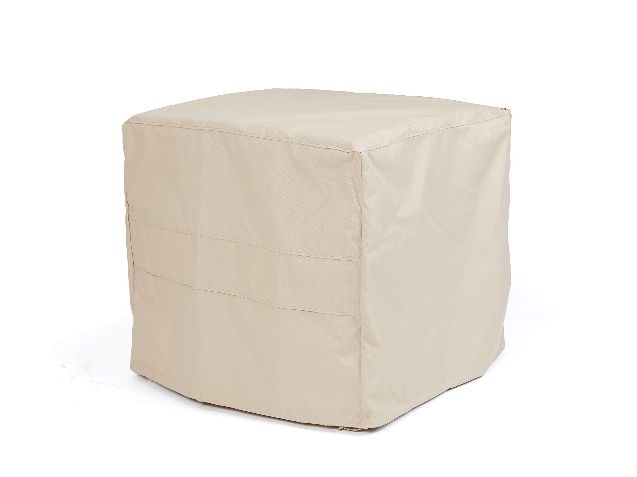 Covermates Square Patio Accent Table Cover - Heavy-Duty Polyester, Weather Resistant, Covered Mesh Vent, Patio Table Covers, 18W x 18D x 18H, Ripstop Tan