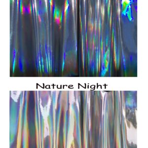 Laser Leather Holographic Vinyl Fabric Reflective Faux PU Leather for Clothing Bags DIY Bow Craft 11.8x53"