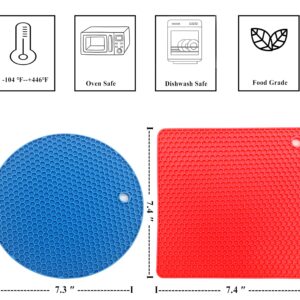 Silicone Trivet Mat, Pot Holders, Hot Pads, Non-Slip Mat,4 Pack (Mixed)