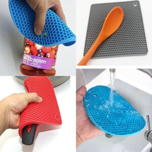 Silicone Trivet Mat, Pot Holders, Hot Pads, Non-Slip Mat,4 Pack (Mixed)