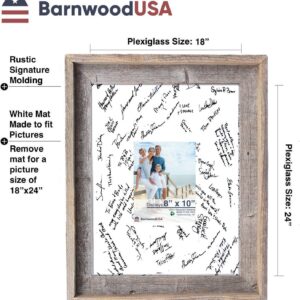 BarnwoodUSA 18x24 Wedding Guest Signature Frame | Displays 8x10 Photo with White Mat for Autographs | Wedding, Graduations, Birthday, Retirement |Commemorate Events with Guest Signatures & Messages