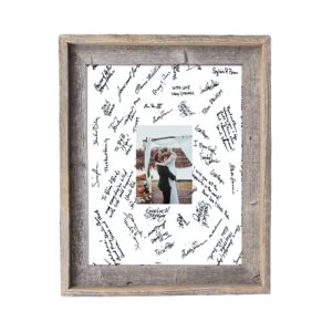 barnwoodusa 18x24 wedding guest signature frame | displays 8x10 photo with white mat for autographs | wedding, graduations, birthday, retirement |commemorate events with guest signatures & messages