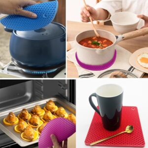 Silicone Trivet Mat, Pot Holders, Hot Pads, Non-Slip Mat,4 Pack (Mixed)