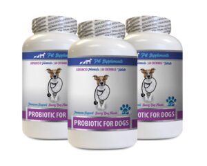 pet supplements well and good dog diarrhea - probiotics for dogs - healthy gut - stop gas diarrhea and bad breath - digestive boost - dog probiotics diarrhea - 3 bottles (180 treats)