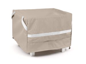 covermates square patio accent table cover - patio outdoor furniture cover, water resistant outdoor ottoman/side table cover, prestige 900d polyester, 42w x 42d x 25h, clay