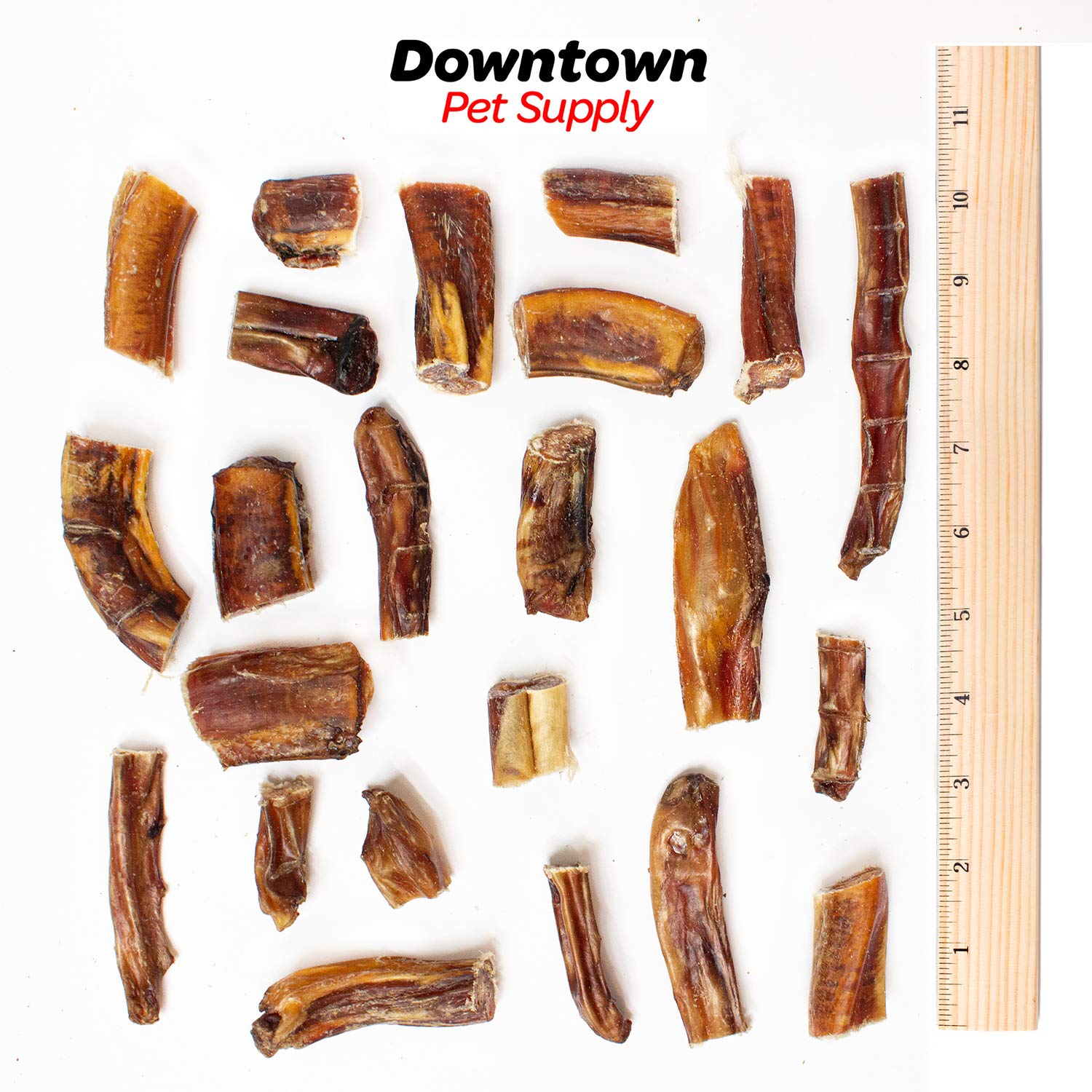 Downtown Pet Supply 2 LB, 2-3" Bites, Rawhide Free Dog Chews Long Lasting and Non-Splintering - Single Ingredient, All Natural Dog Treats for Small Dogs and Puppies - Grass-Fed Beef Bully Sticks