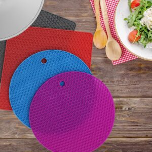 Silicone Trivet Mat, Pot Holders, Hot Pads, Non-Slip Mat,4 Pack (Mixed)