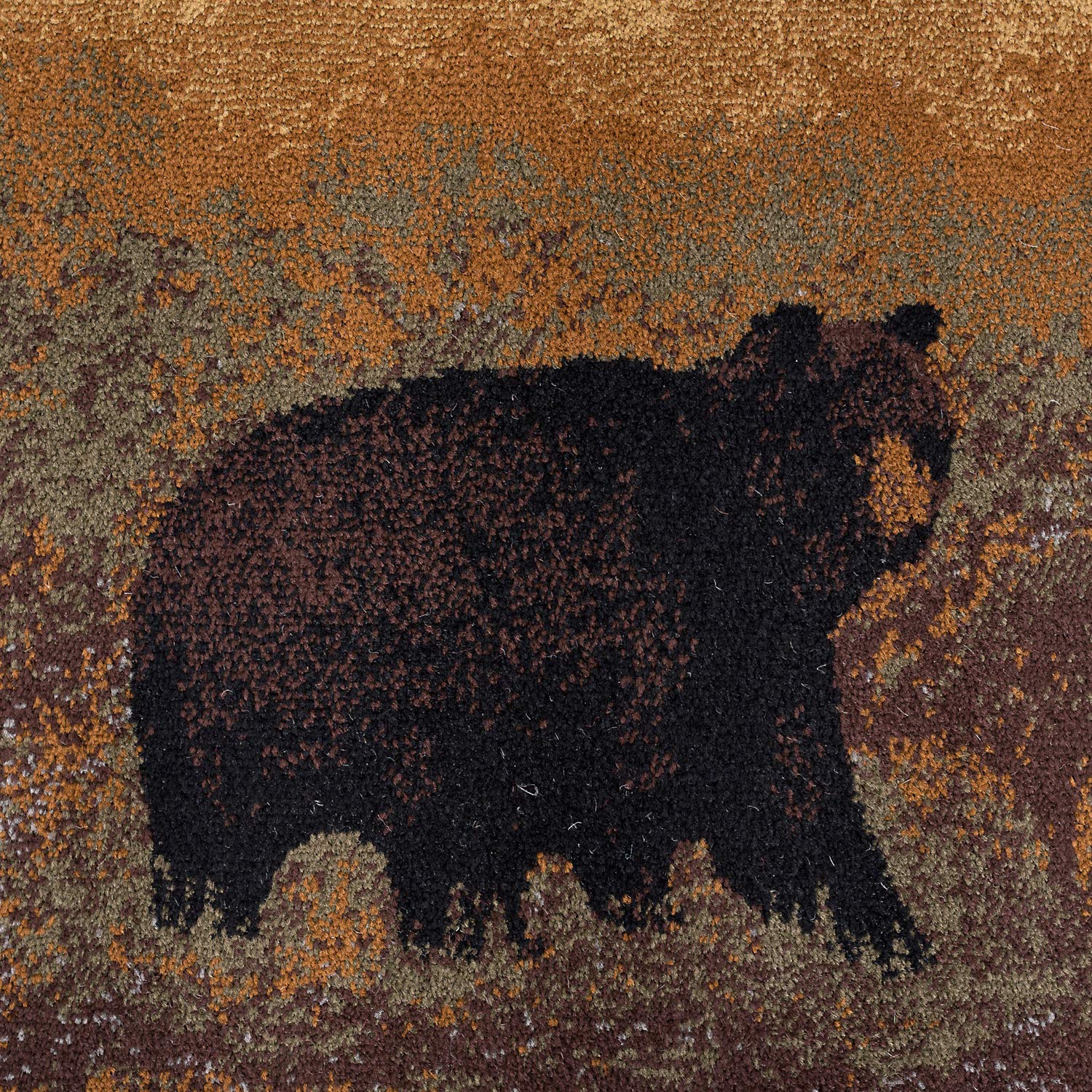 Tayse Sierra Bear Red 8 Foot Octagon Area Rug Cabin for Living, Bedroom, or Dining Room - Lodge, Novelty Farmhouse Style Bear Figure Rugs