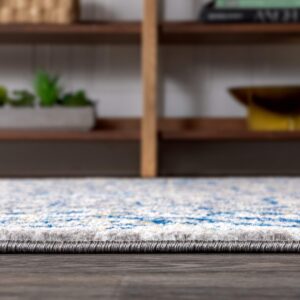 JONATHAN Y MDP204A-3 Modern Boho Floral Gray/Navy 3 ft. x 5 ft. Area-Rug, Bohemian, Easy-Cleaning,for Bed,Kitchen,Living Rooms, Non Shedding