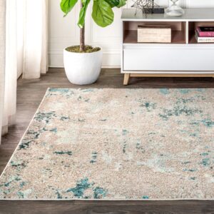 JONATHAN Y CTP103A-3 Contemporary POP Modern Abstract Vintage Faded Indoor Area-Rug Bohemian Easy-Cleaning High Traffic Bedroom Kitchen Living Room Non Shedding, 3 X 5, Gray/Blue