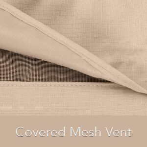 Covermates Square Patio Accent Table Cover - Heavy-Duty Polyester, Weather Resistant, Covered Mesh Vent, Patio Table Covers, 18W x 18D x 18H, Ripstop Tan