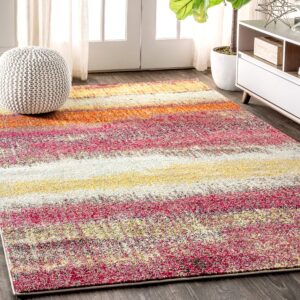 jonathan y ctp105b-3 contemporary pop modern abstract vintage indoor area-rug bohemian easy-cleaning high traffic bedroom kitchen living room non shedding, 3 x 5, cream/pink