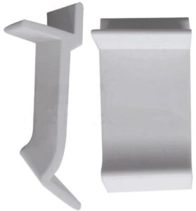 komorax (8) table rim clip - 1.230" x .765" – 1 1/4" x 3/4" – natural nylon supports glass and acrylic table tops white patio furniture clips