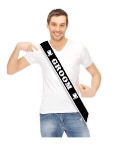 brosash groom sash, bachelor party sash groom to be ideas supplies gifts joke favors bachelorette party supplies decorations decor wedding shower gift bride engagement bridal (white)