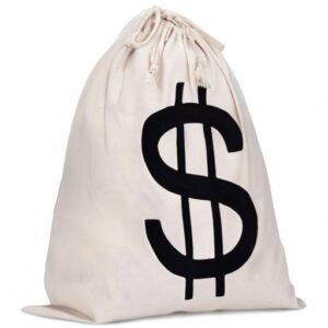 Boao 19.7 x 15.8 Inch Money Bag Dollar Sign Bag Money Drawstring Canvas Bag with Dollar Symbol for Toy Favor Cosplay Themed Party