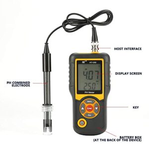 Tester HT-1202 Digital High Accuracy Water Quality Tester 0~14PH Temperature Tester for Water/Pool/Hydroponics