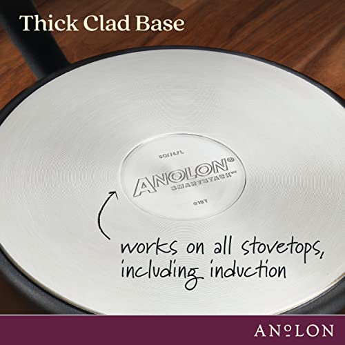 Anolon Smart Stack Hard Anodized Nonstick Frying Pan Set/ Skillet Set - 10 Inch and 12 Inch, Black