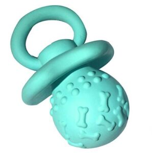 wantchew latex dog squeaky chew toy pacifier 4.33in (blue), 小型