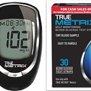 TrueMetrix Blood Glucose System Plus 30 Test Strips Bundle (Triple Sense Technology)