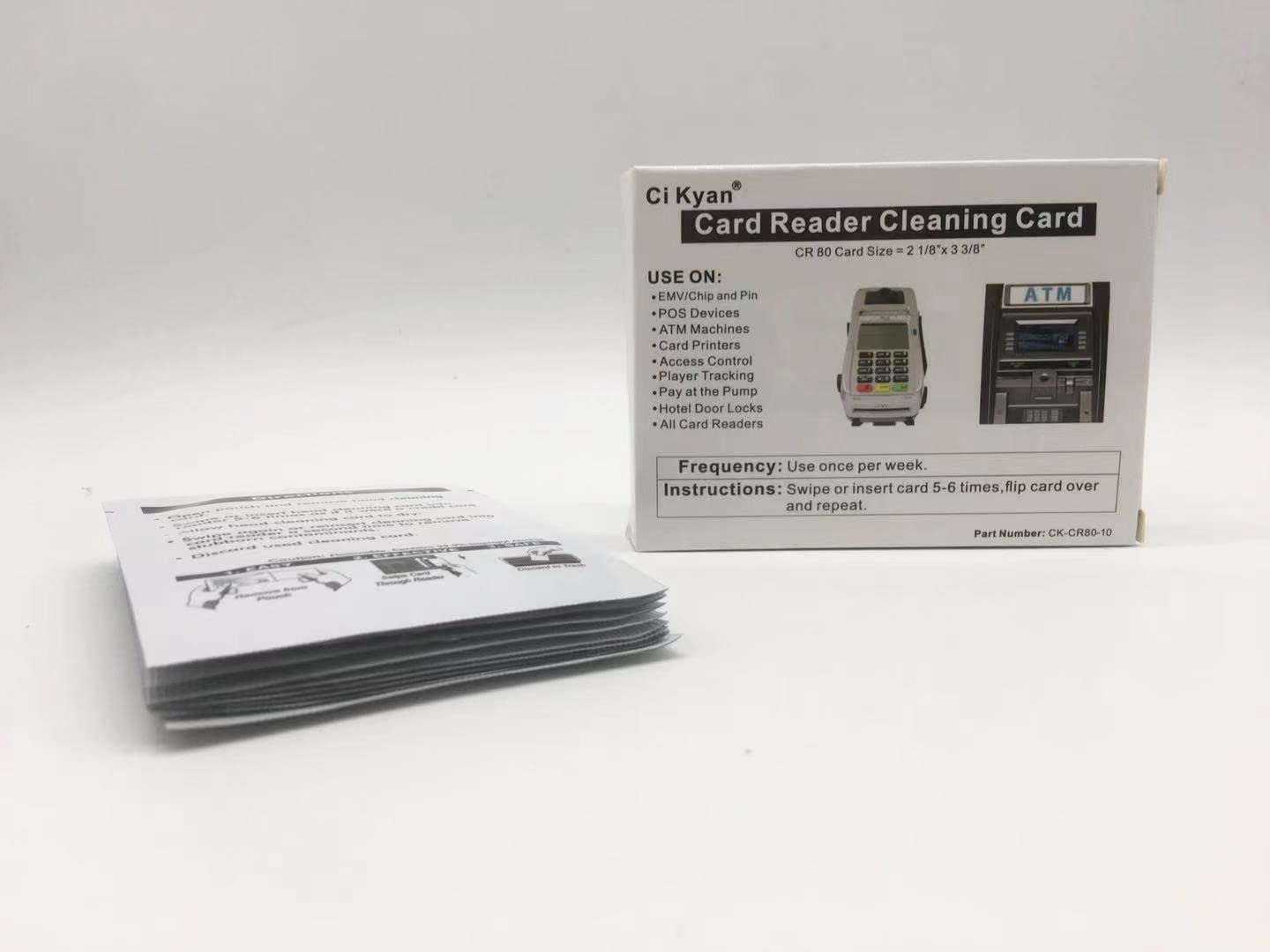 cleansky CR80 Cleaning Cards, Dual Side Card Reader Cleaner, POS Swipe Terminal Cleaning Cards CK-CR80-10 (10pcs)