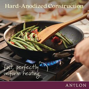 Anolon Smart Stack Hard Anodized Nonstick Frying Pan Set/ Skillet Set - 10 Inch and 12 Inch, Black