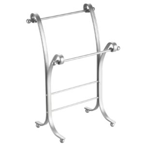 mDesign Steel Countertop Hand Towel Holder - 2-Tier Freestanding Small Towel Stand for Bathroom Counter and Vanity - Washcloth, Tea Towel, and Hand Towel Holder Stand - Hyde Collection - Chrome