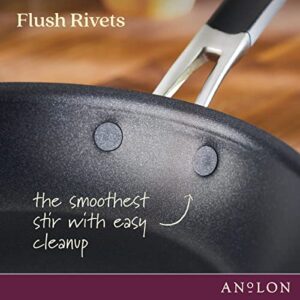 Anolon Smart Stack Hard Anodized Nonstick Frying Pan Set/ Skillet Set - 10 Inch and 12 Inch, Black