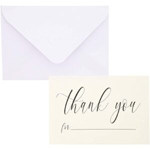 mini blank thank you gratitude note cards with envelopes (3.7 x 2.5 in, 48 pack)