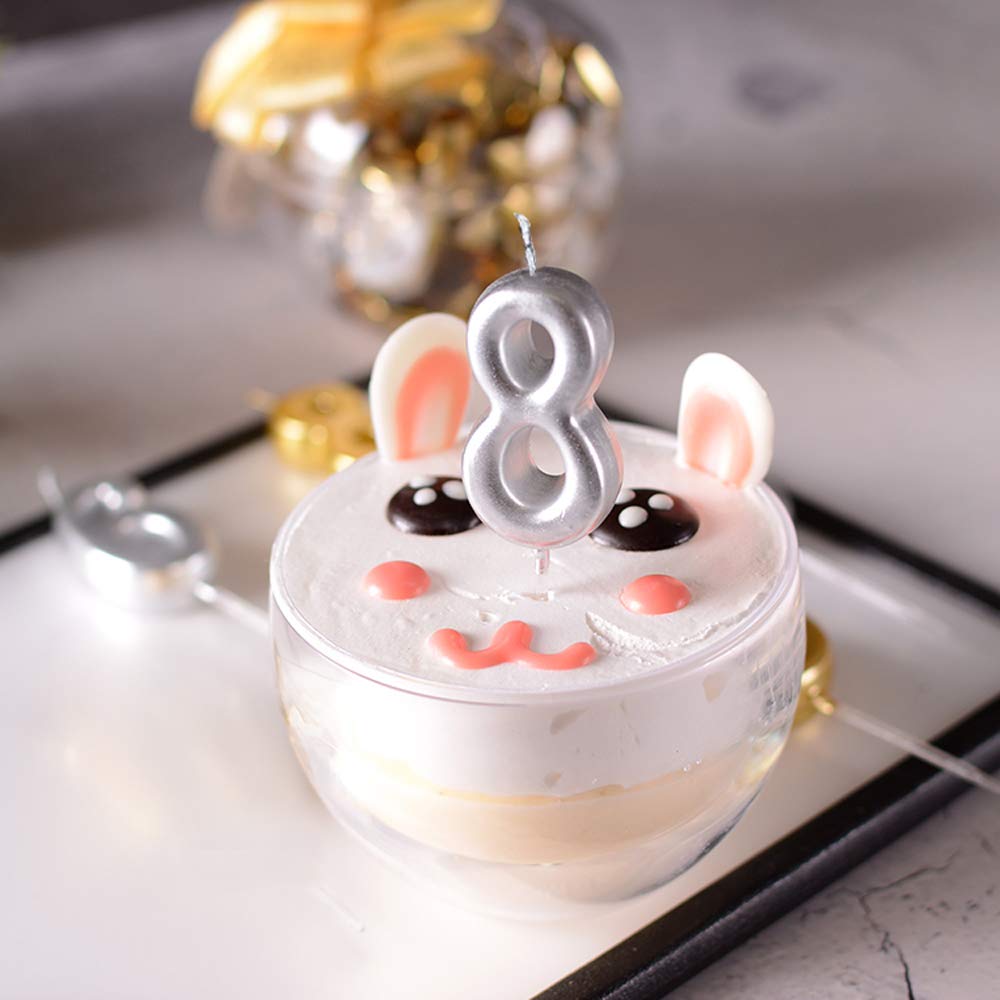 1st Birthday Candle First Year Silvery Happy Birthday Number One Candles for Cake Topper Decoration for Party Kids Adults Numeral 1 10 100 11 21 16 14 12 18 13 11 91