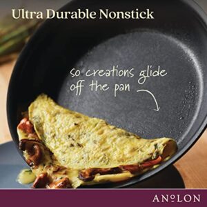 Anolon Smart Stack Hard Anodized Nonstick Frying Pan Set/ Skillet Set - 10 Inch and 12 Inch, Black