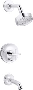 kohler purist rite-temp bath and shower trim with cross handle and 1.75 gpm showerhead