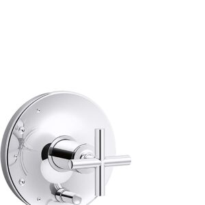 KOHLER Purist Rite-temp Bath and Shower Trim with Cross Handle and 1.75 Gpm Showerhead