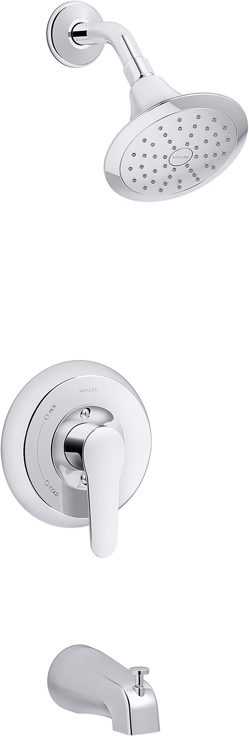 KOHLER July Rite-temp Bath And Shower Trim with Lever Handle, Slip-fit Spout And 1.75 Gpm Showerhead