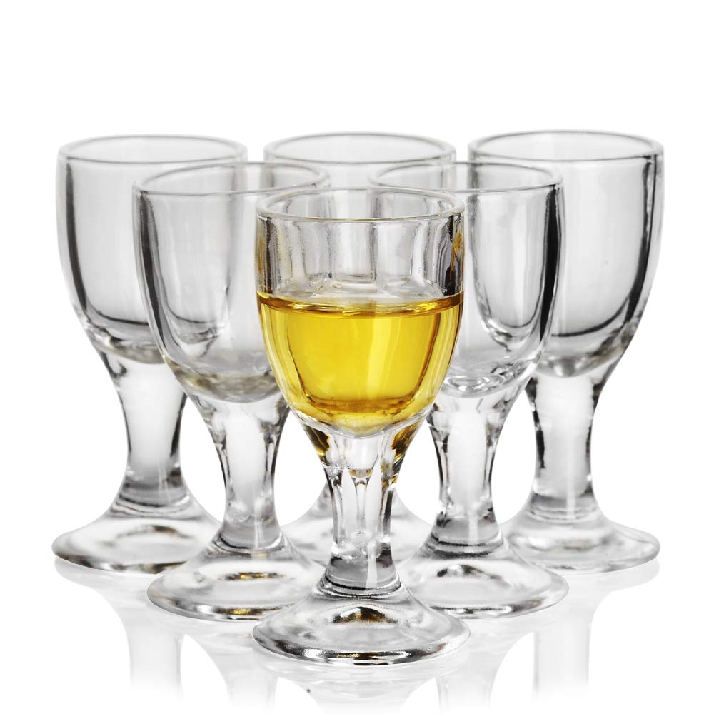 11ml 0.4oz Shot Glasses Set of 6 Sake Glass Set Chinese Liquor Spirit Baijiu Sake Glass Cup Clear Alcohol Mini Shot Glass With Stem Small Drinking Glass Gift Mini Glass Unique Mini Wine Glass