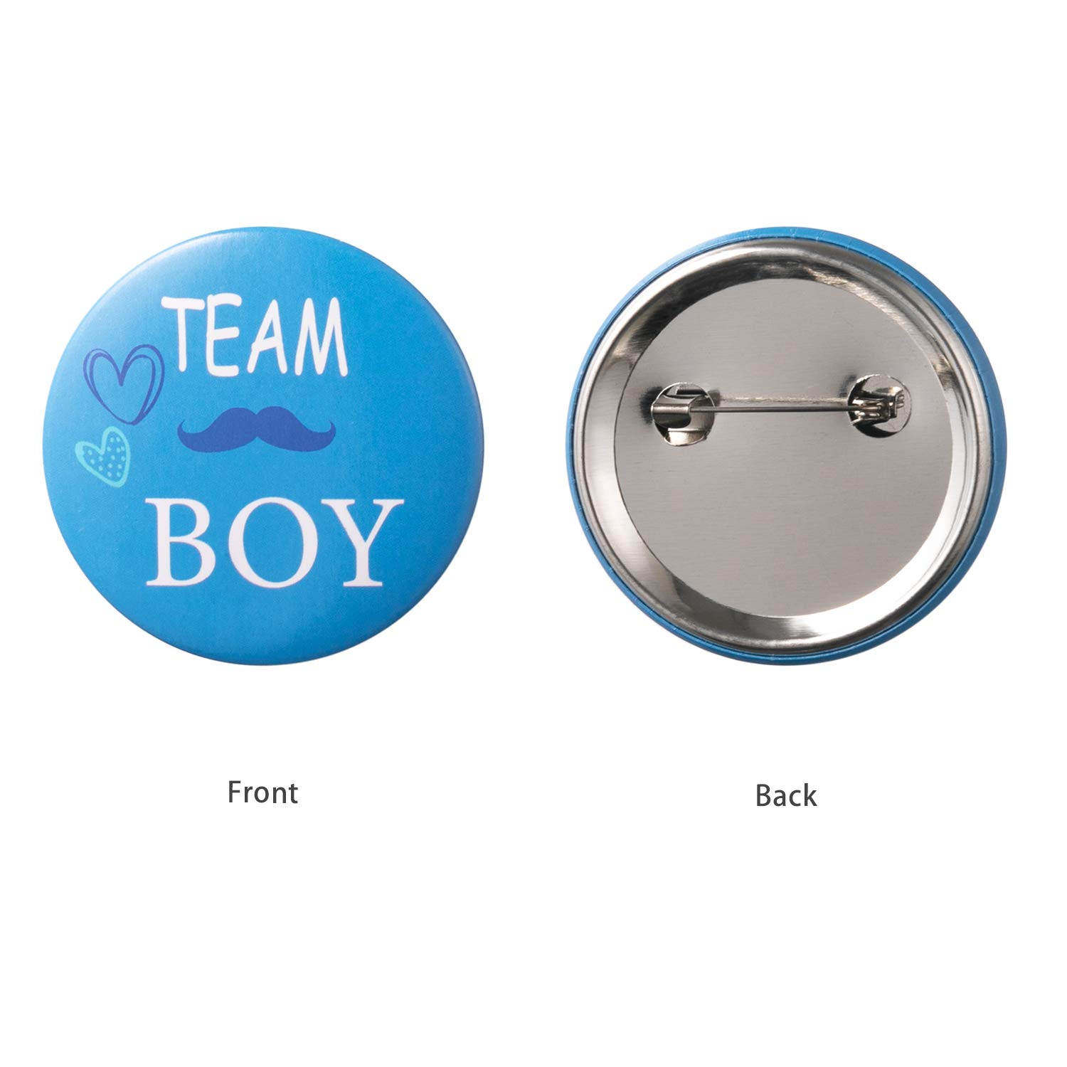 Favide 40 Pieces Gender Reveal Button Team Boy Girl Button Pins for Baby Shower Party Supplies, 2 Inches