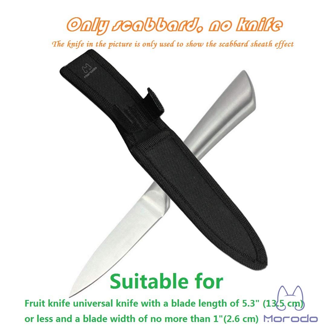 3.5"-5.3" Fruit Knife Universal Knife Scabbard Sheath (Black Nylon)