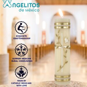 Cross with Flowers Mass Baptism Confirmation Wedding Candle Christening Godparents Vela Bautizo Cirio Matrimonio Confirmación