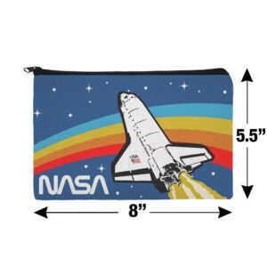 GRAPHICS & MORE NASA Logo Over Space Shuttle with Rainbow Pencil Pen Organizer Zipper Pouch Case