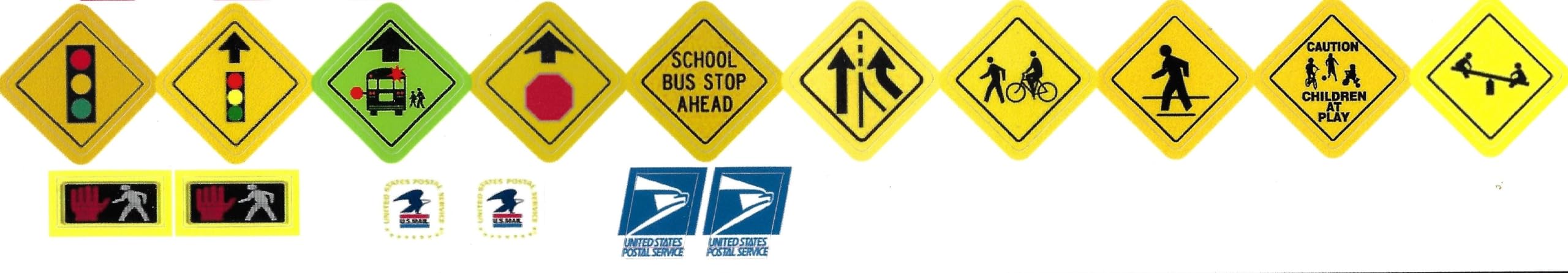 Educational Driving Traffic City Street Road Signs Stickers Set of 36 Vinyl Waterproof for Children 1:64 Scale HO, Arts & Crafts Supplies idea