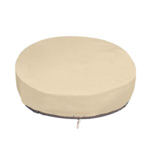 sunpatio outdoor daybed cover, heavy duty waterproof round canopy sofa bed cover with taped seam, patio furniture set cover, all weather protection, 75" dia x 35"/16”h, beige