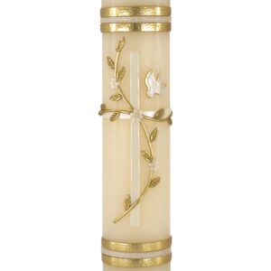 Cross with Flowers Mass Baptism Confirmation Wedding Candle Christening Godparents Vela Bautizo Cirio Matrimonio Confirmación