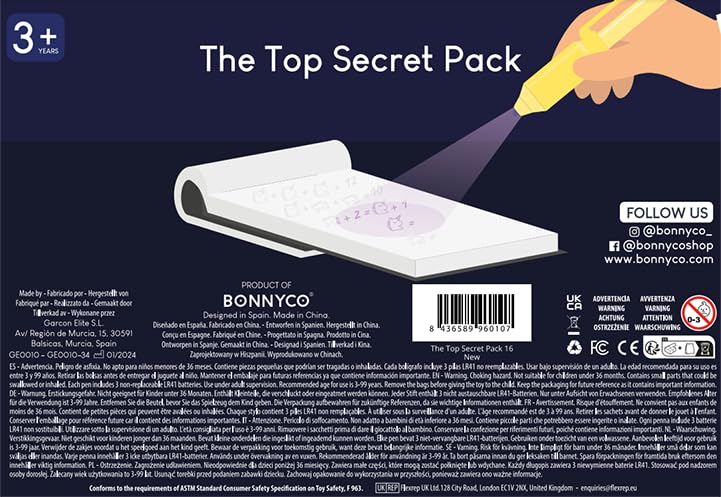 BONNYCO Invisible Ink Pen and Notebook, Pack of 16 Party Favors for Kids Birthday | Spy Pen Party Supplies, Pinata Stuffers, Prizes for Kids | Magic Pen Birthday Party Favors, Prizes for Students