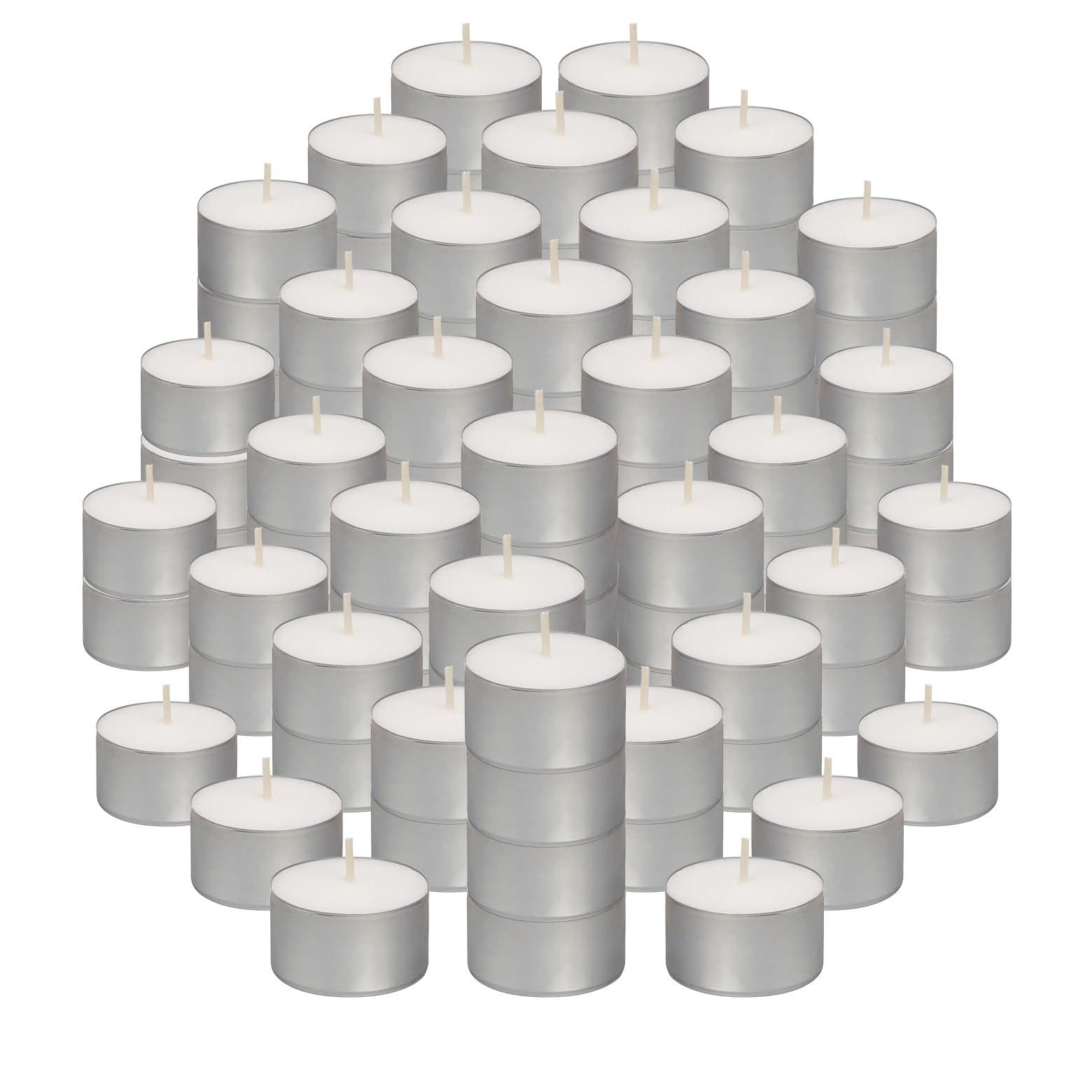 BOLSIUS Tea Lights Candles - Pack of 100 White Unscented Candle Lights with 8 Hour Burning Time - Tea Candles for Wedding, Home, Parties, and Special Occasions