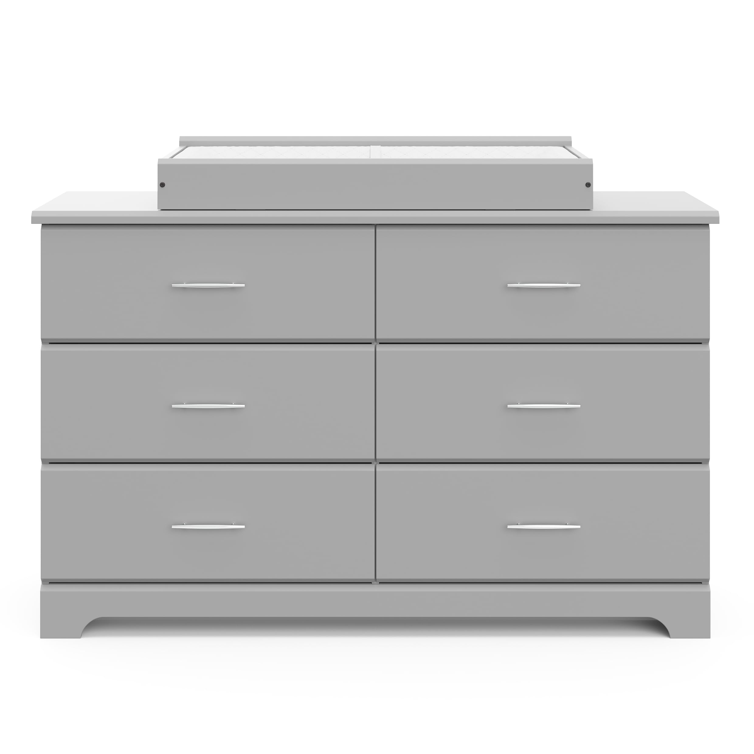 Storkcraft Brookside 6 Drawer Double Dresser (Pebble Gray) – GREENGUARD Gold Certified, Easy-to-Match Double Dresser for Nursery and Kids Bedroom, Wide Dresser Organizer for Children’s Bedroom