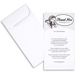 Juvale 500 Pack Housekeeping Tip Envelopes Bulk, Thank You Envelopes for Cash, Coins, Gratuity for Hotel (3.5x6.5 in)