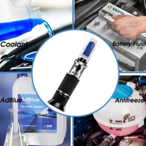 SMARTSMITH Car Antifreeze Refractometer °F Dispay 4 in 1 Ethylene Glycol, Propylene Glycol in Antifreeze Liquids Freezing Point Temperature and Freezing Point Concentration, Automotive Battery Liquid